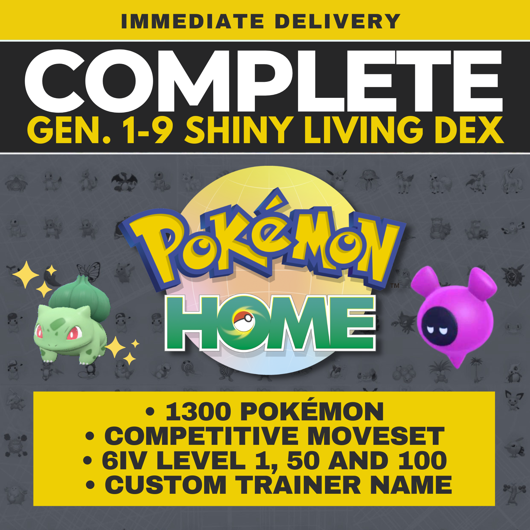 Shiny Living Dex Buy 6 IV Pokémon Home Complete Pokedex Seller SV